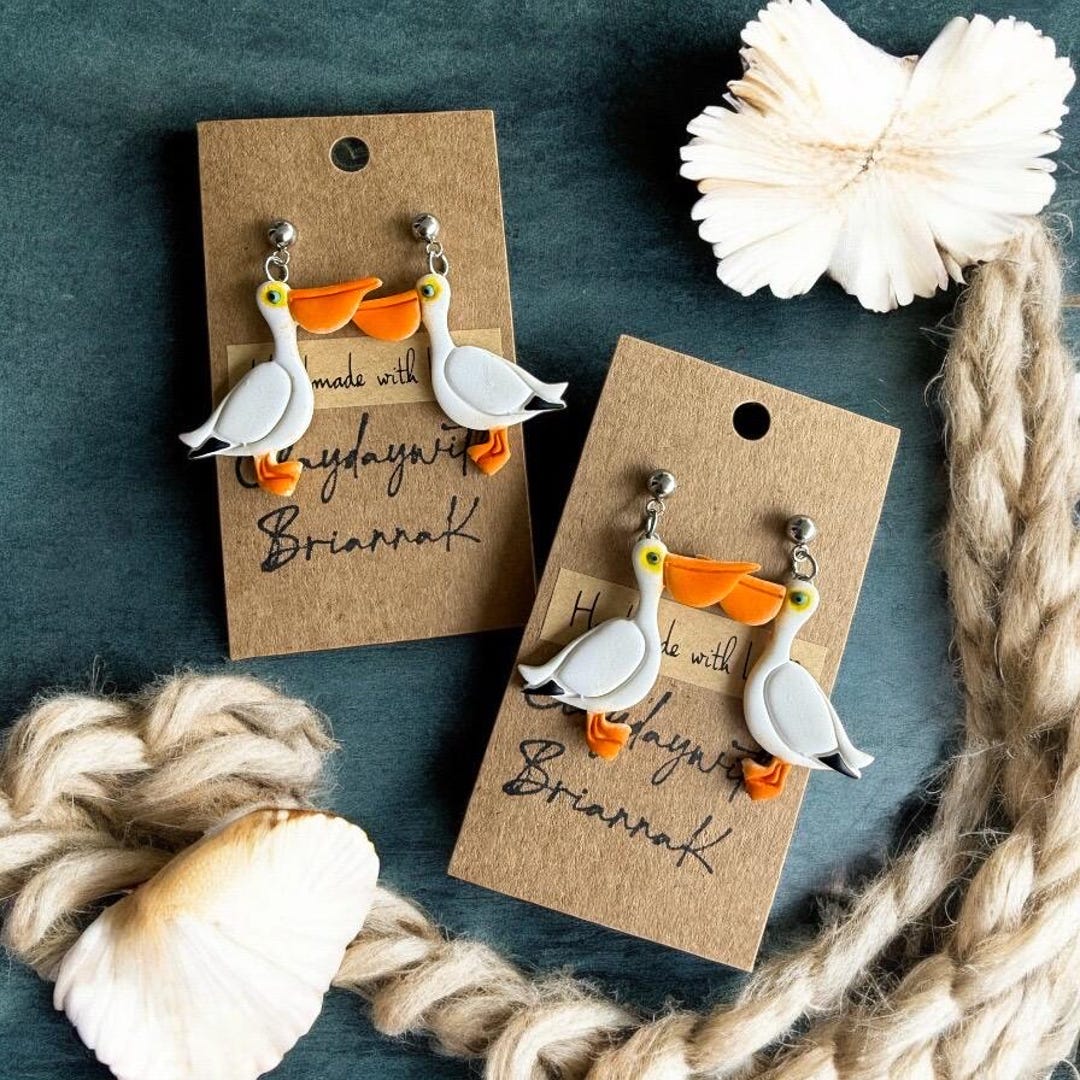 Pelican Bird Polymer Clay Earrings! (1 Pair) | Nature | Animals | Gifts ...