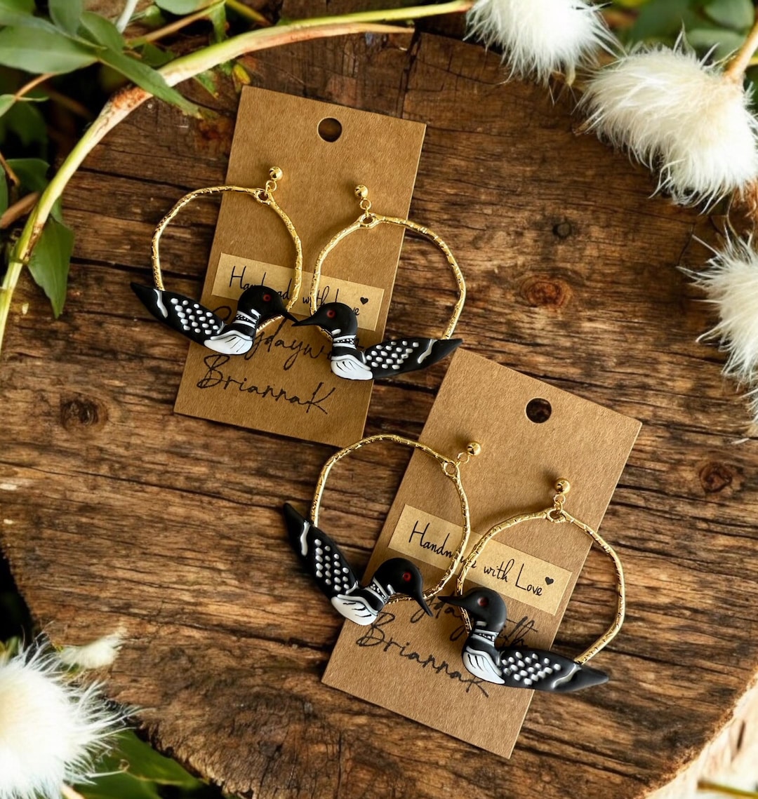 Common Loon Polymer Clay Earrings! (1 Pair) | Outdoors | Nature Lovers ...