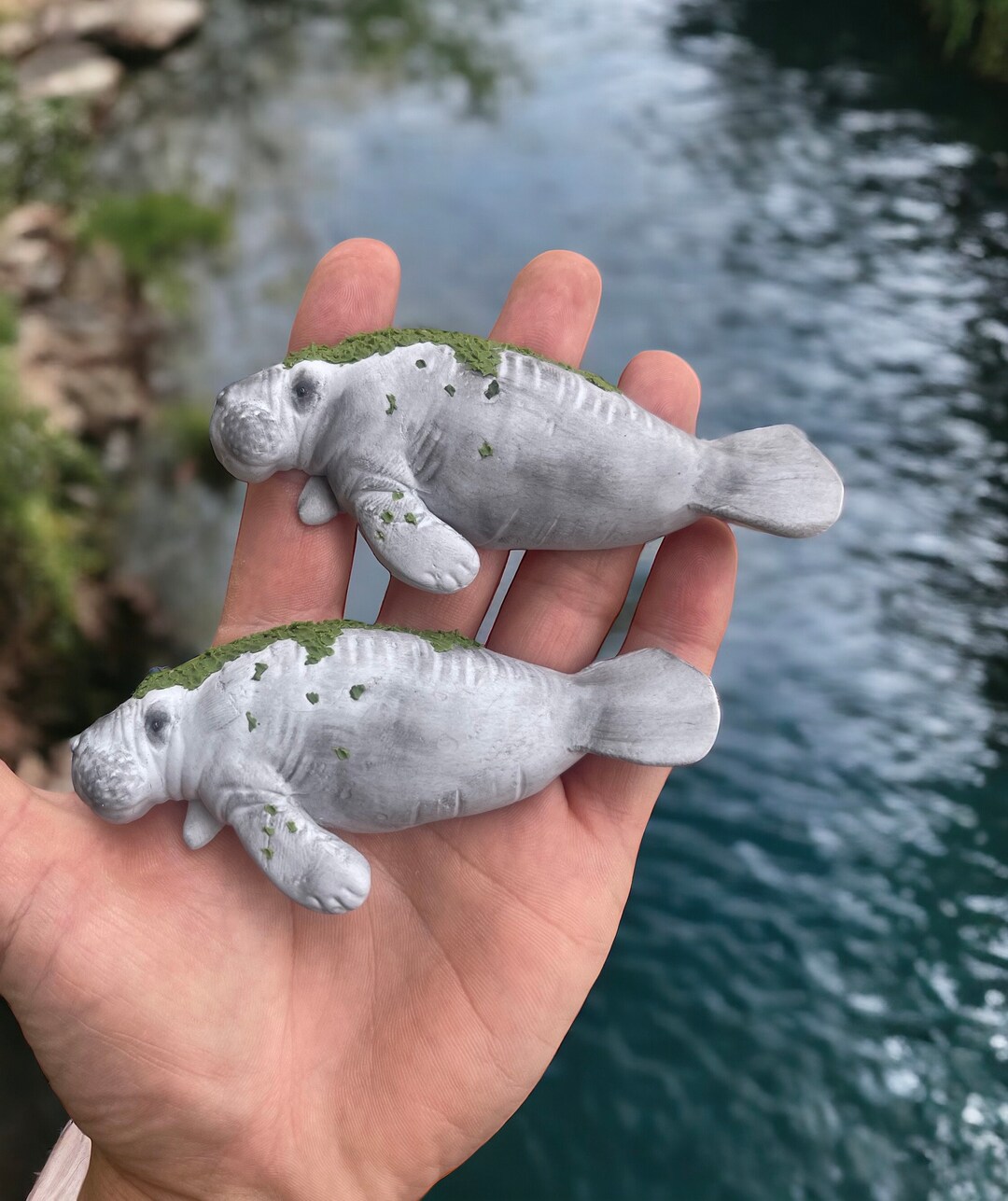Manatee With Algae on Back Polymer Clay Magnet! (1 Magnet) | Nature ...
