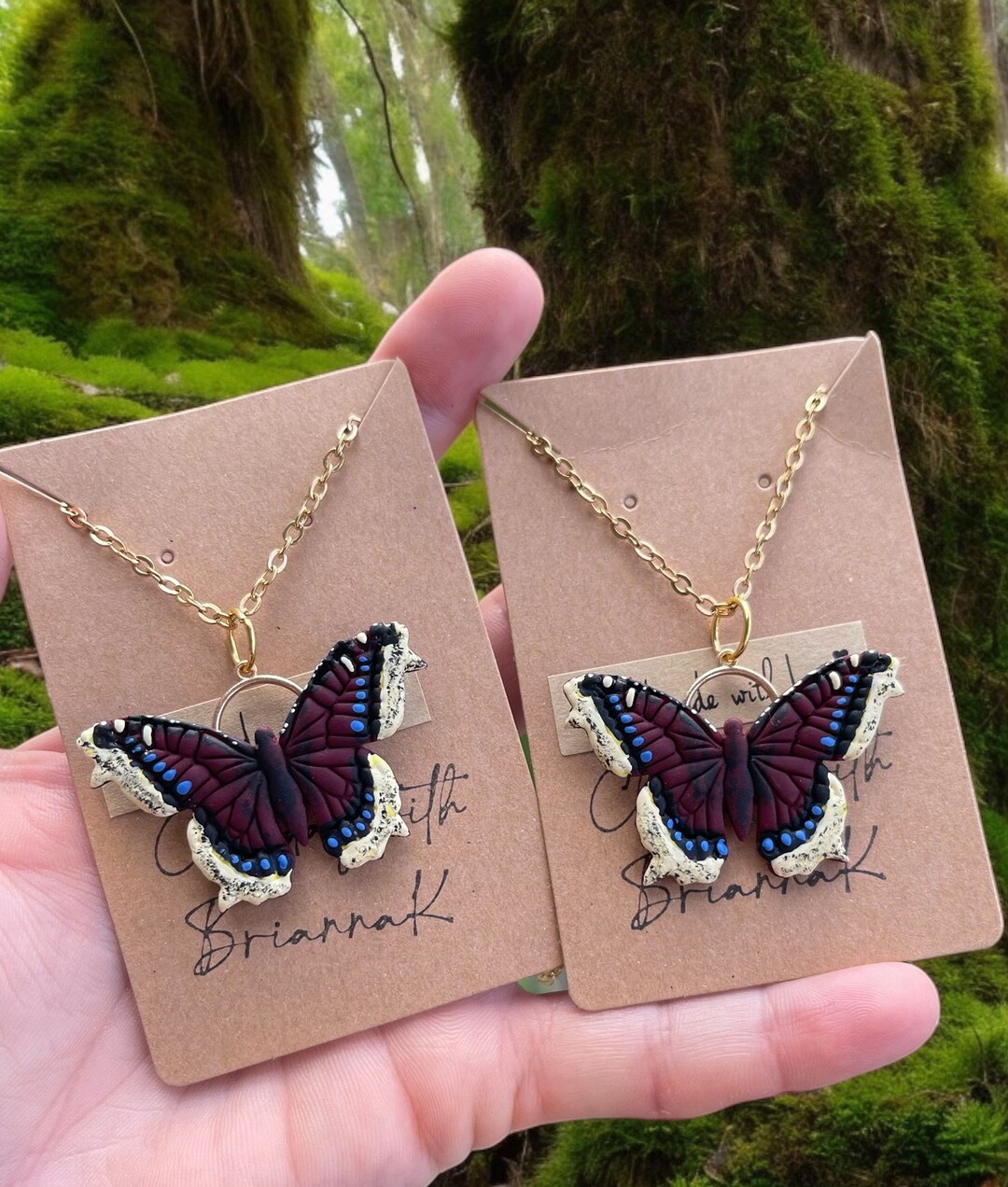 Mourning Cloak Butterfly Polymer Clay Necklace! (1 Necklace) | Nature ...