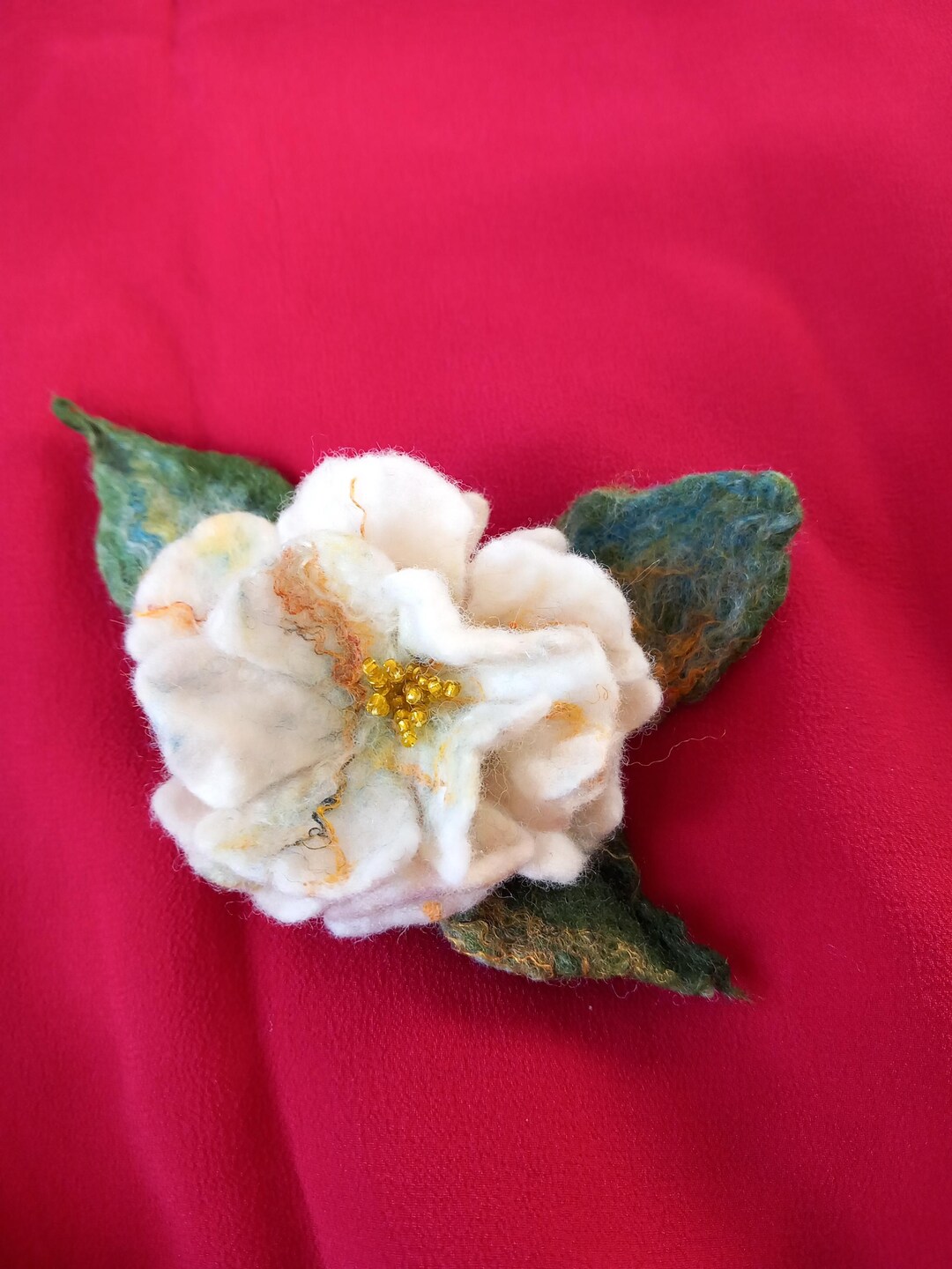 Handmade Wool Flower Brooch, Felt Pin Flower, Women Accessories, Wet ...