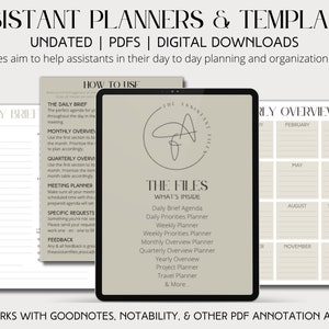 Assistant Planner, Virtual Assistant Templates, Executive Assistant ...