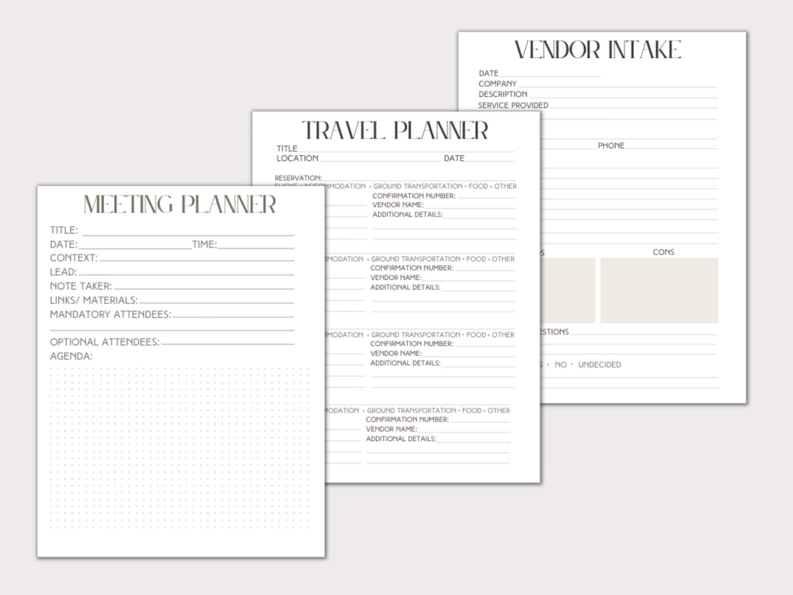 Assistant Planner, Virtual Assistant Templates, Executive Assistant ...