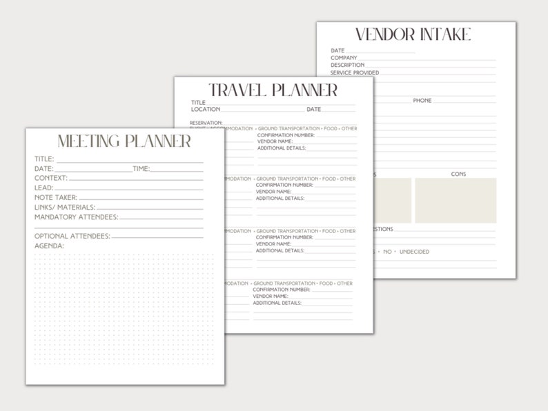 Assistant Planner, Virtual Assistant Templates, Executive Assistant ...