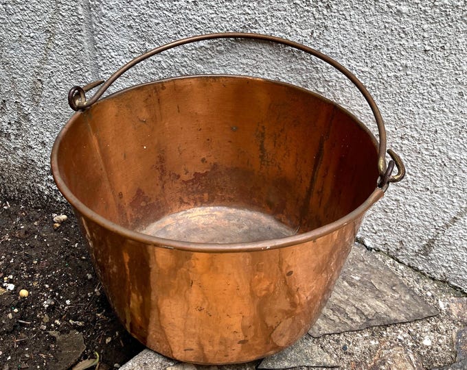 Antique Hand-hammered Copper Apple Butter Kettle With Forged Iron ...