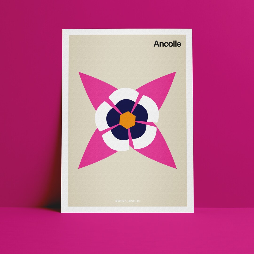 Columbine Retro-style Graphic Poster A4 - Etsy