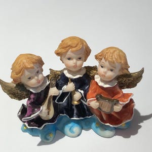 Christmas Musical Angel Trio Carolers Set of Two Figurines - Etsy