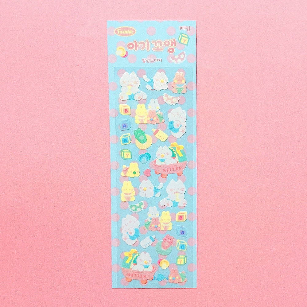 Baby Kitten Deco Sticker | Korean Journaling Sticker | Kpop Polco ...