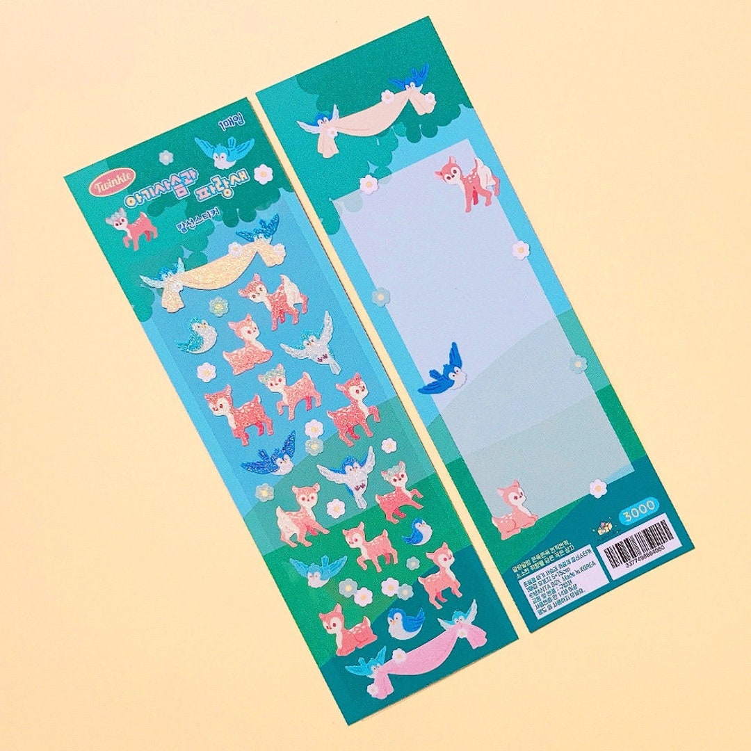 Bambi and Blue Bird Deco Sticker | Korean Journaling Sticker | Kpop ...