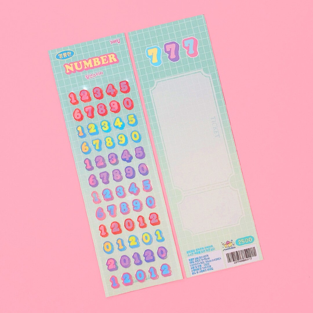 Number Deco Sticker | Korean Journaling Sticker | Kpop Polco Photocard ...