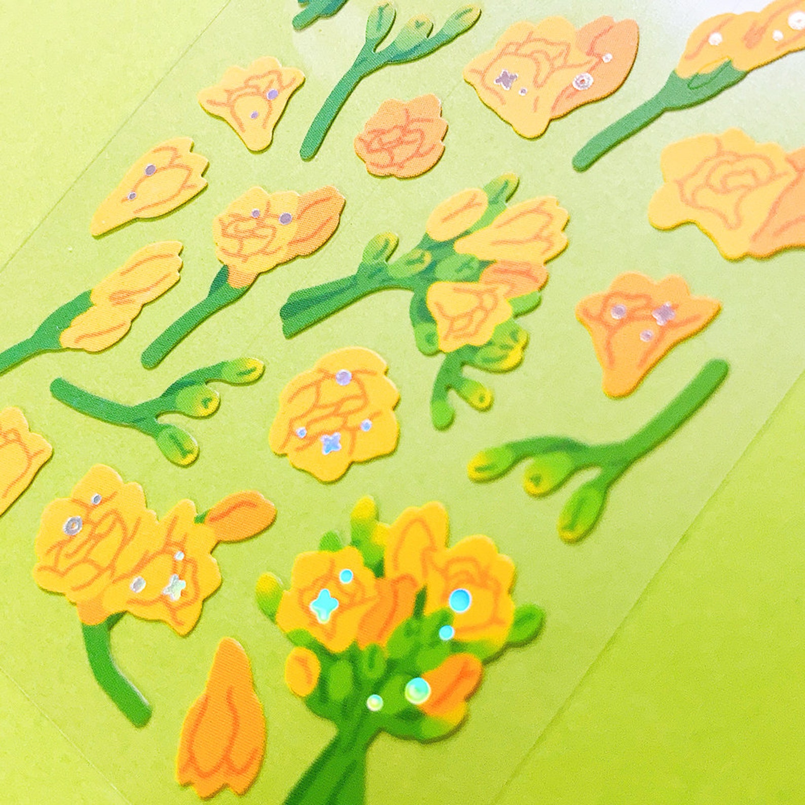 Freesia Deco Sticker | Korean Journaling Sticker | Kpop Polco Photocard ...