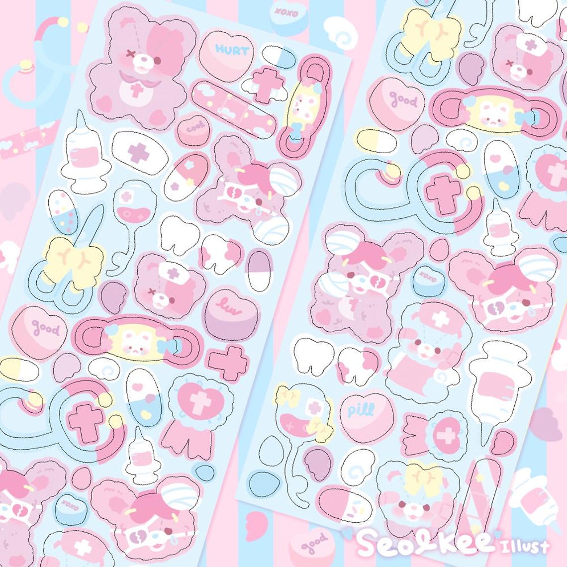Cute Hospital Deco Sticker | Korean Journaling Sticker | Kpop Polco ...