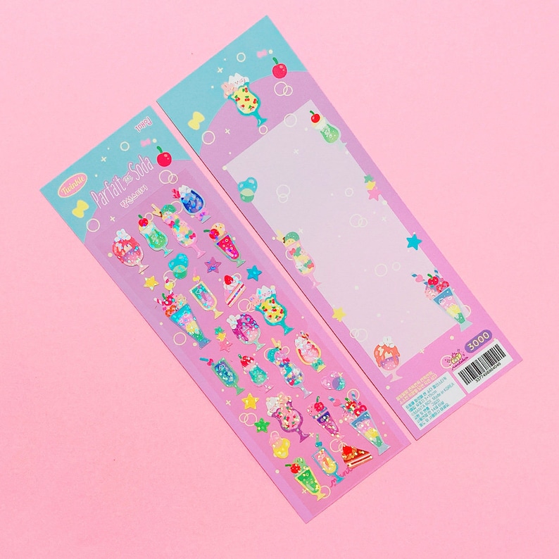 Parfait and Soda Deco Sticker | Korean Journaling Sticker | Kpop Polco ...
