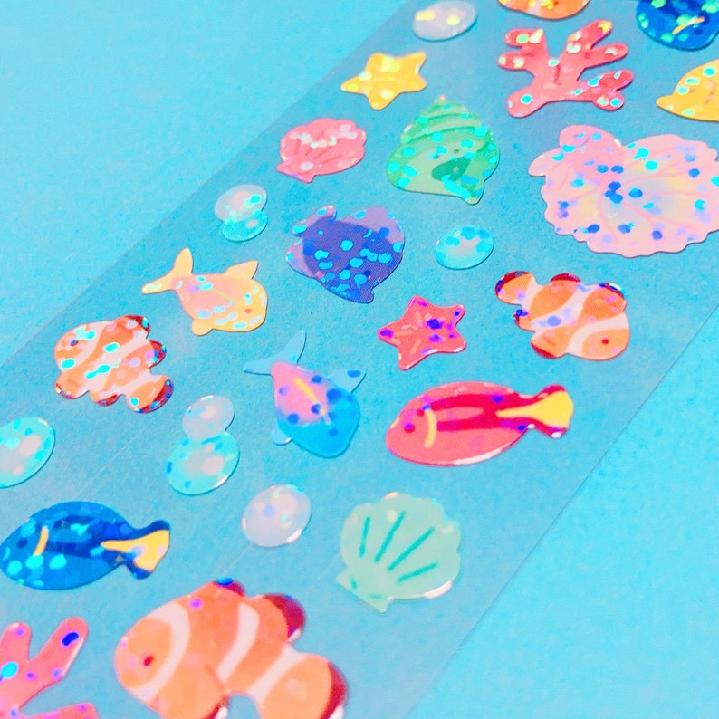 Tropical Fish Deco Sticker Korean Journaling Sticker Kpop - Etsy