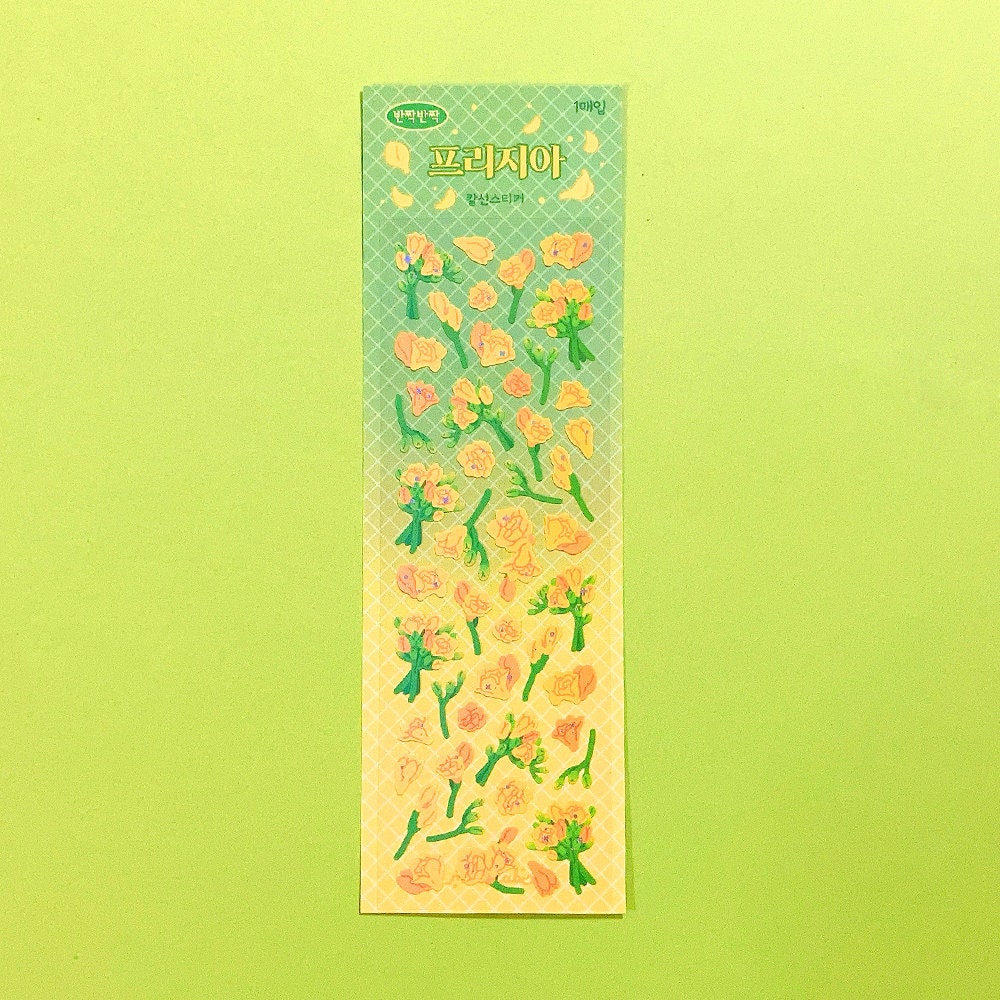 Freesia Deco Sticker | Korean Journaling Sticker | Kpop Polco Photocard ...