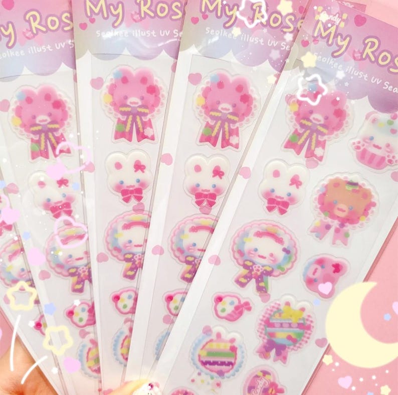 My Rosette Deco Sticker | Korean Journaling Sticker | Kpop Polco ...
