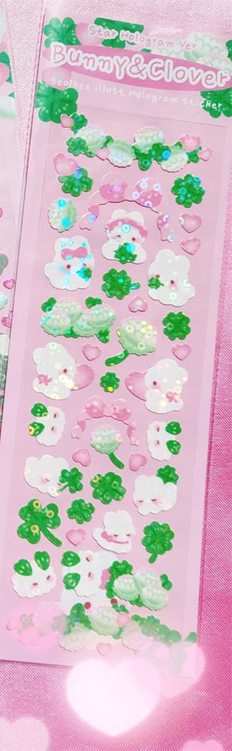 Bunny and Clover Deco Sticker | Korean Journaling Sticker | Kpop Polco ...