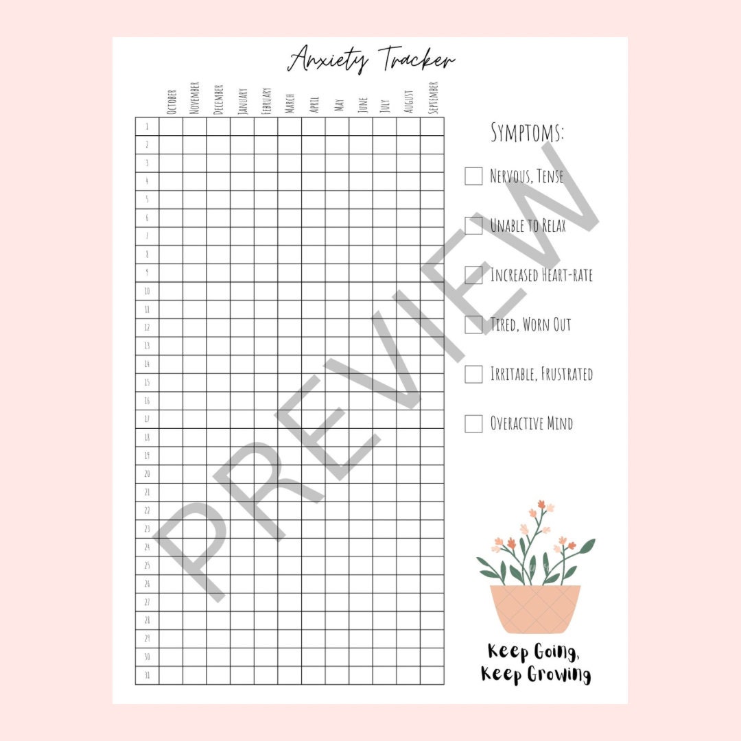 Anxiety Tracker Year in Pixels - Etsy