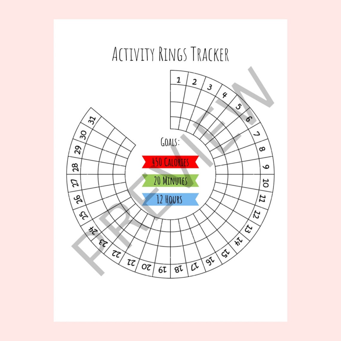 Activity Rings Tracker - Etsy