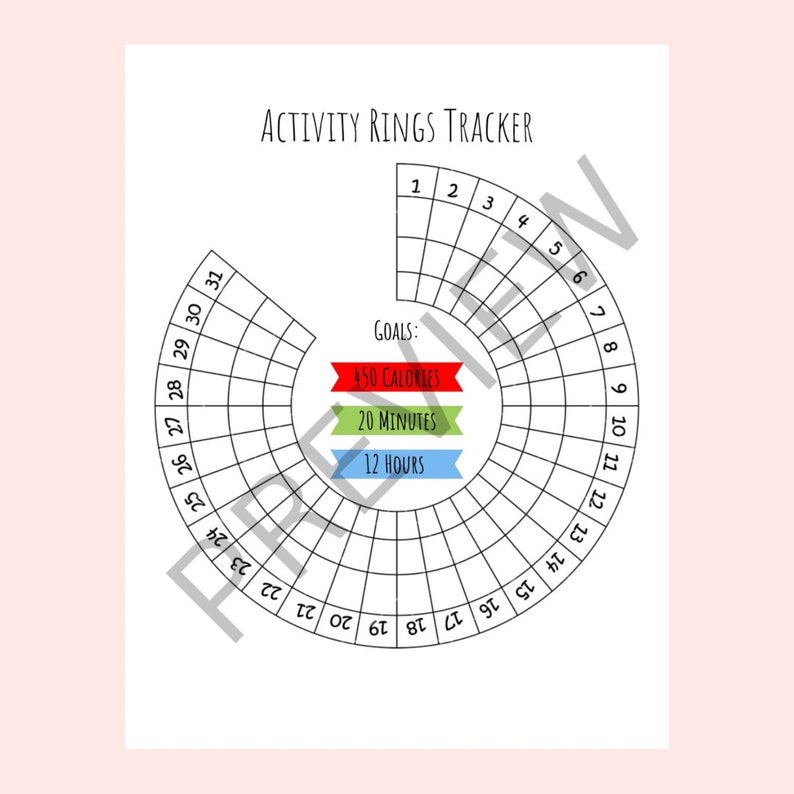 Activity Rings Tracker - Etsy