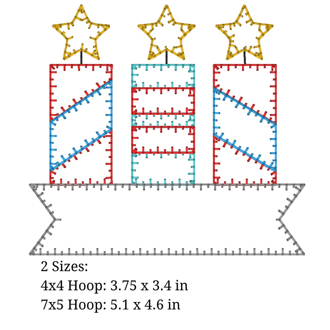 Firecracker Banner Applique. Pes, Dst, Exp, Hus, Jef, Vip Vp3, and Xxx ...