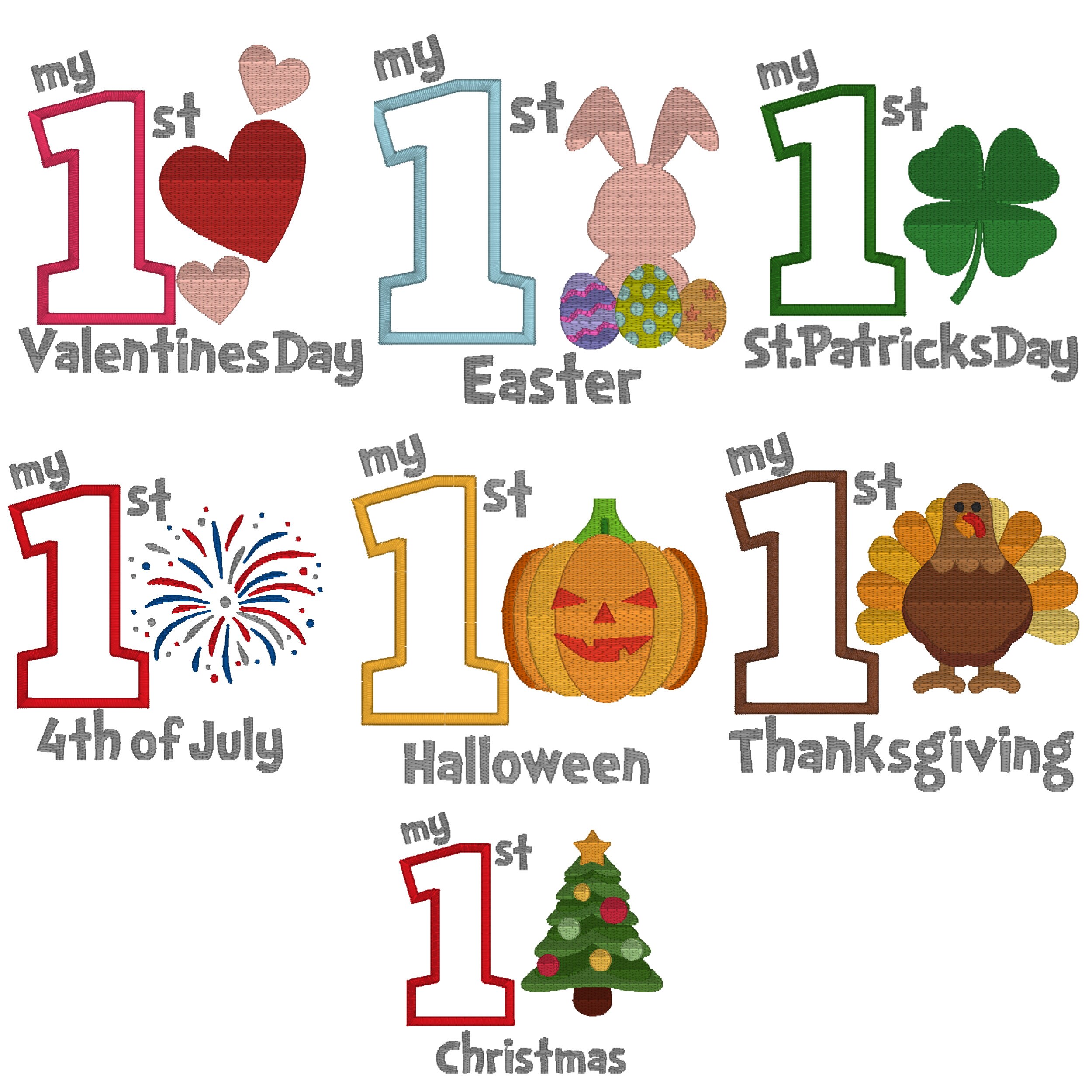 My First Collection Embroidery Design Valentines Easter St Patricks Day ...