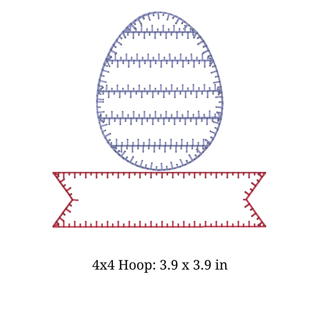 Easter Egg Applique Embroidery Design. Pes, Dst, Exp, Hus, Jef, Vp3 ...