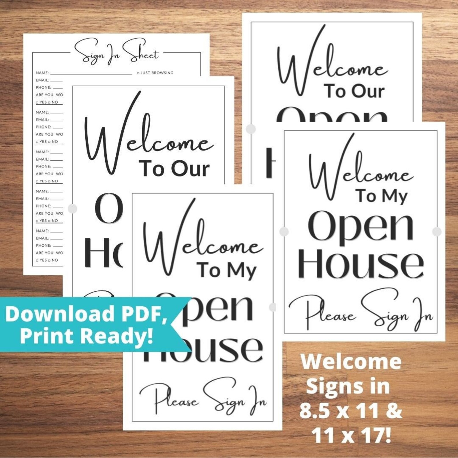 Open House Sign in Sheet Display Sign Bundle, Welcome to Our, Welcome ...