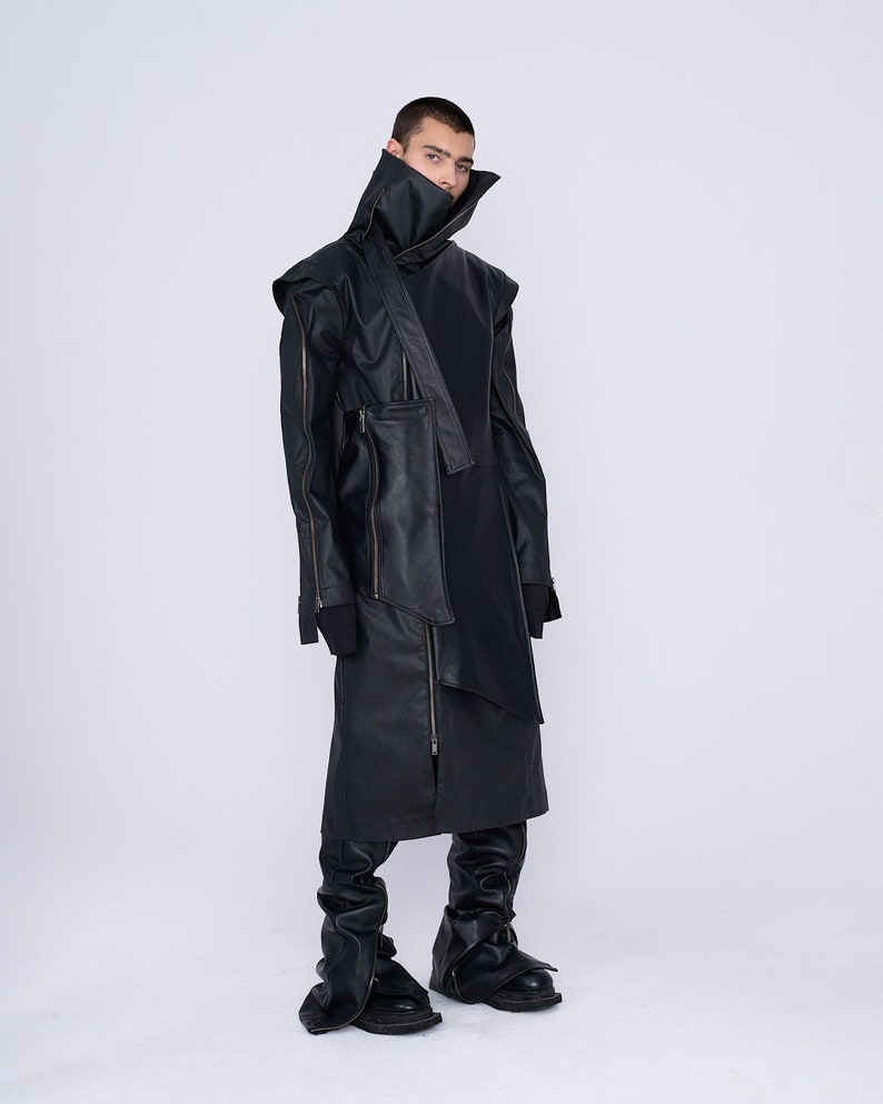Men Layered Long Jacket - Etsy