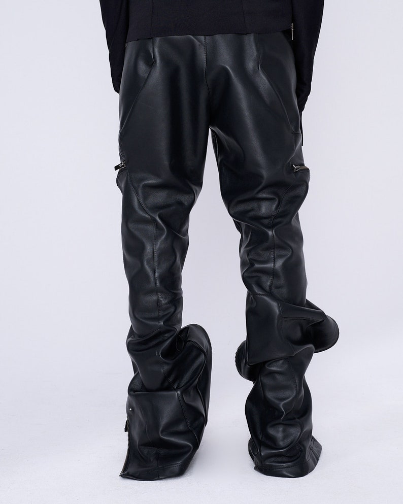 Men Leather Zipped Pants - Etsy