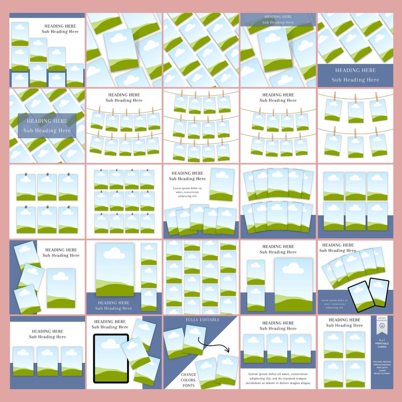 Canva 5x7 Card, Invite, Party Game Mockups for Etsy Sellers Easily ...