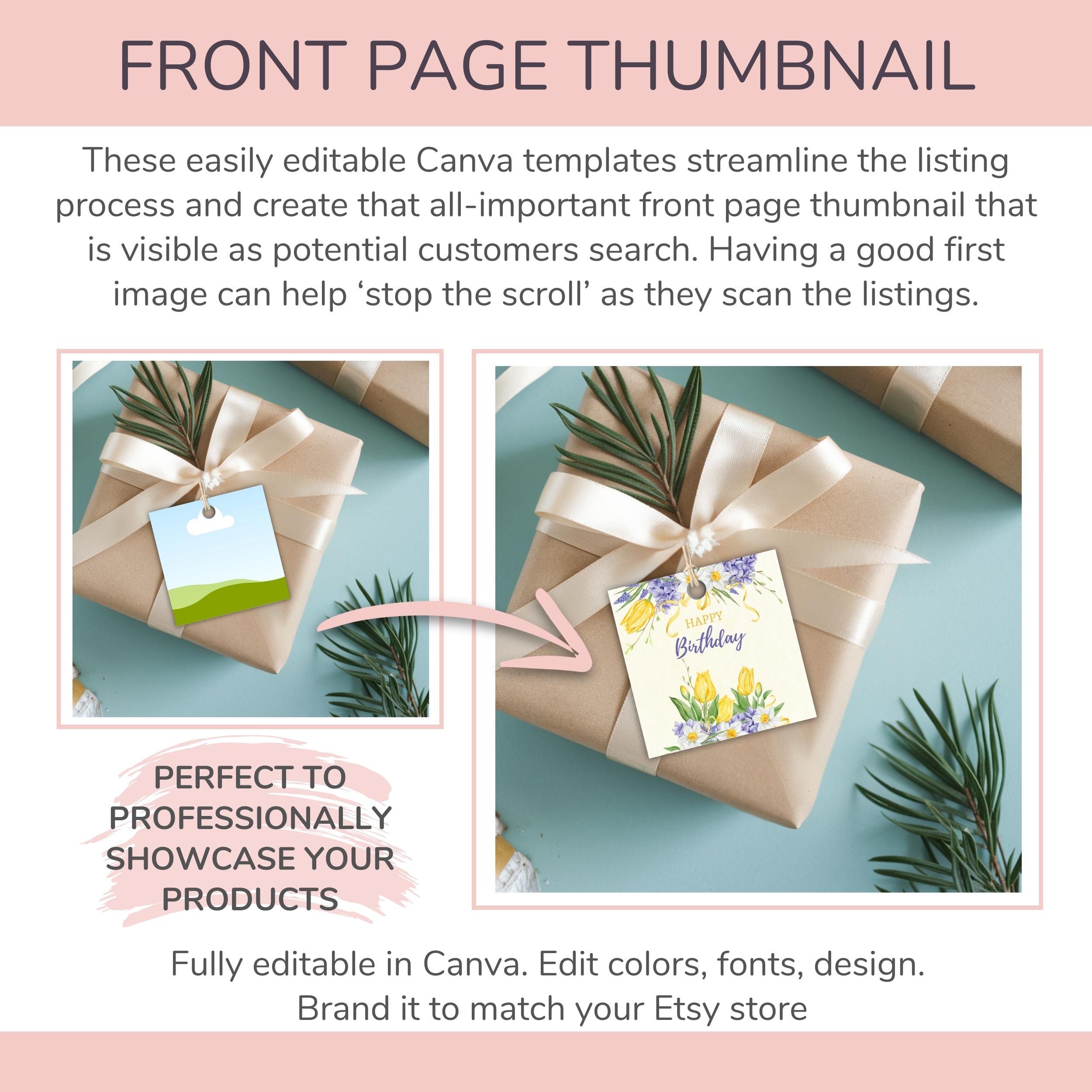 Square Gift Tag Mockups: Canva Editable Templates (digital Download) - Etsy