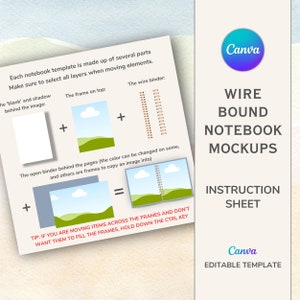 Canva Editable Wire Bound Notebook Mockups: Etsy Listing Templates (8 ...