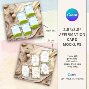 Canva Affirmation Card Mockups: 2.5"x3.5" Etsy Listing Templates ...