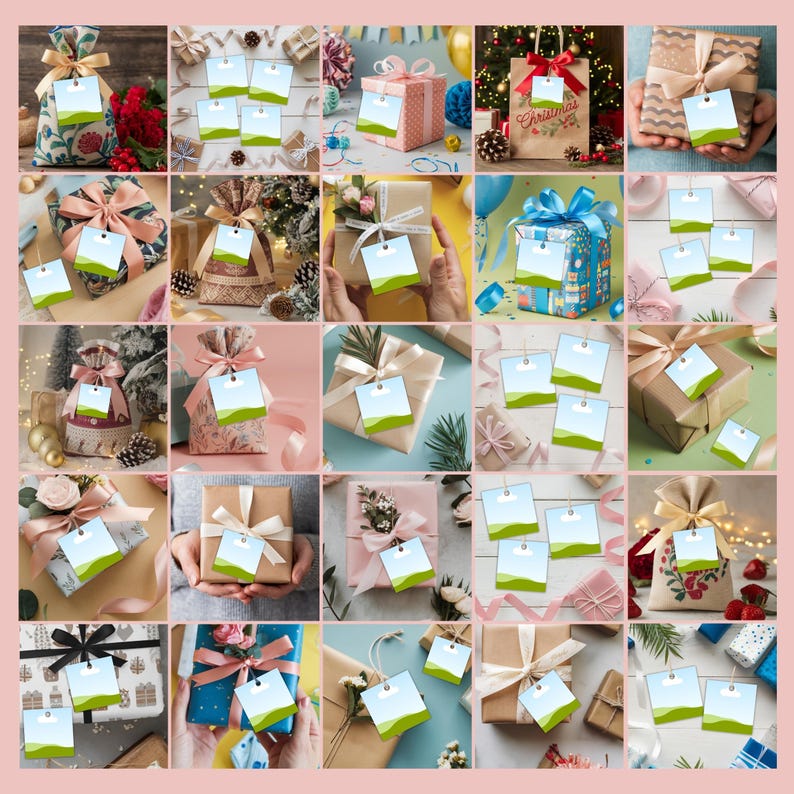 Square Gift Tag Mockups: Canva Editable Templates (digital Download) - Etsy