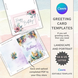 Canva Digital 5x7 Greeting Card Template for Etsy Sellers - Easily ...