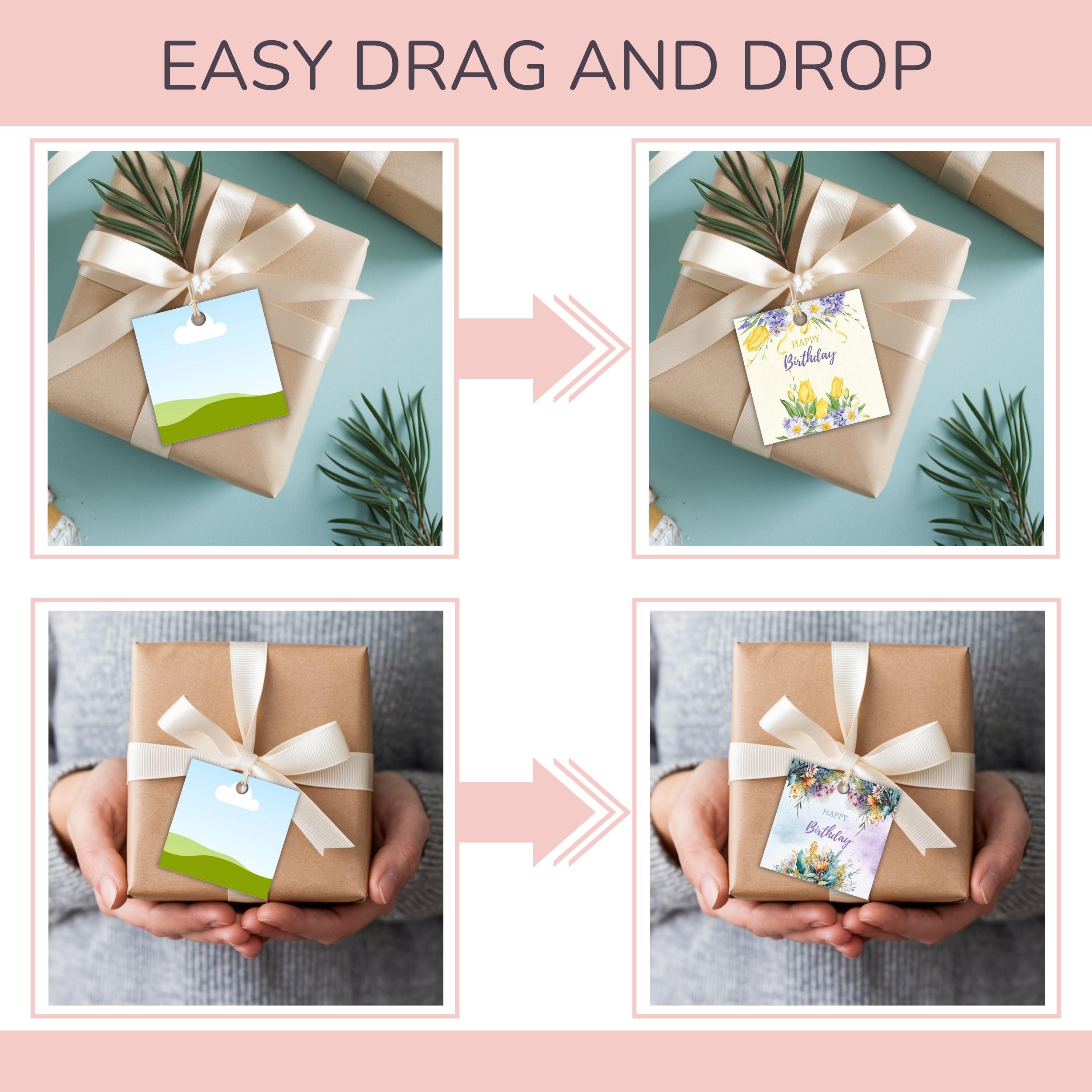 Square Gift Tag Mockups: Canva Editable Templates (digital Download) - Etsy