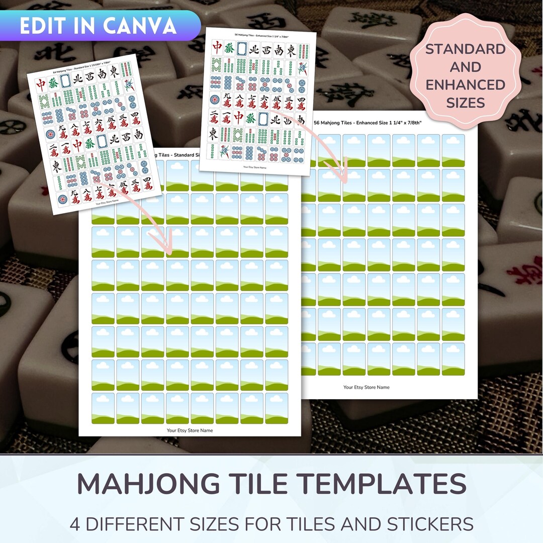 Canva Mahjong Tile Templates: Etsy Seller PDF Designs (set of 4) - Etsy