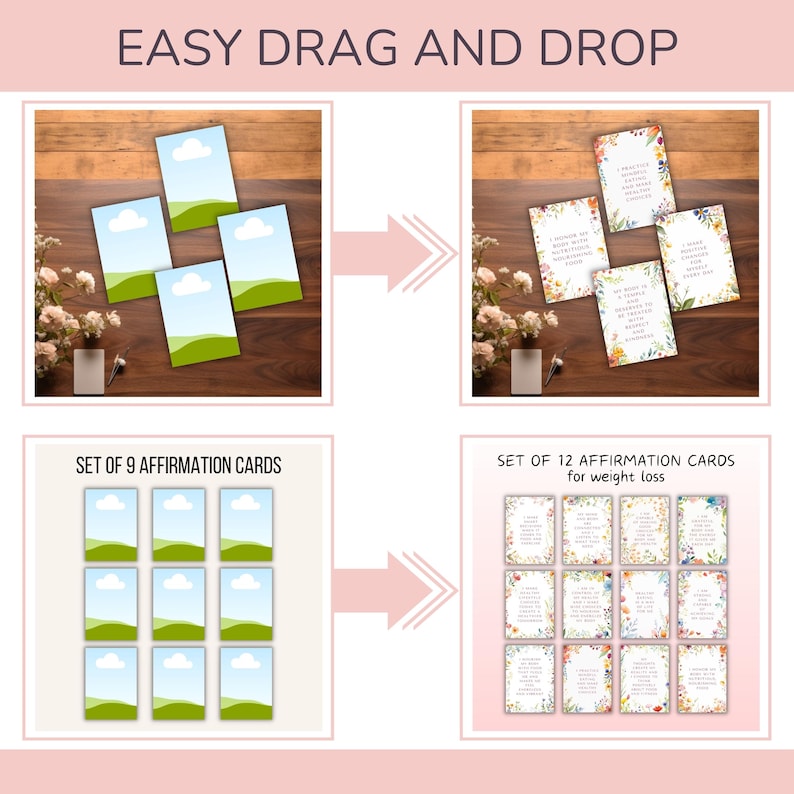 Canva Affirmation Card Mockups: 2.5"x3.5" Etsy Listing Templates ...