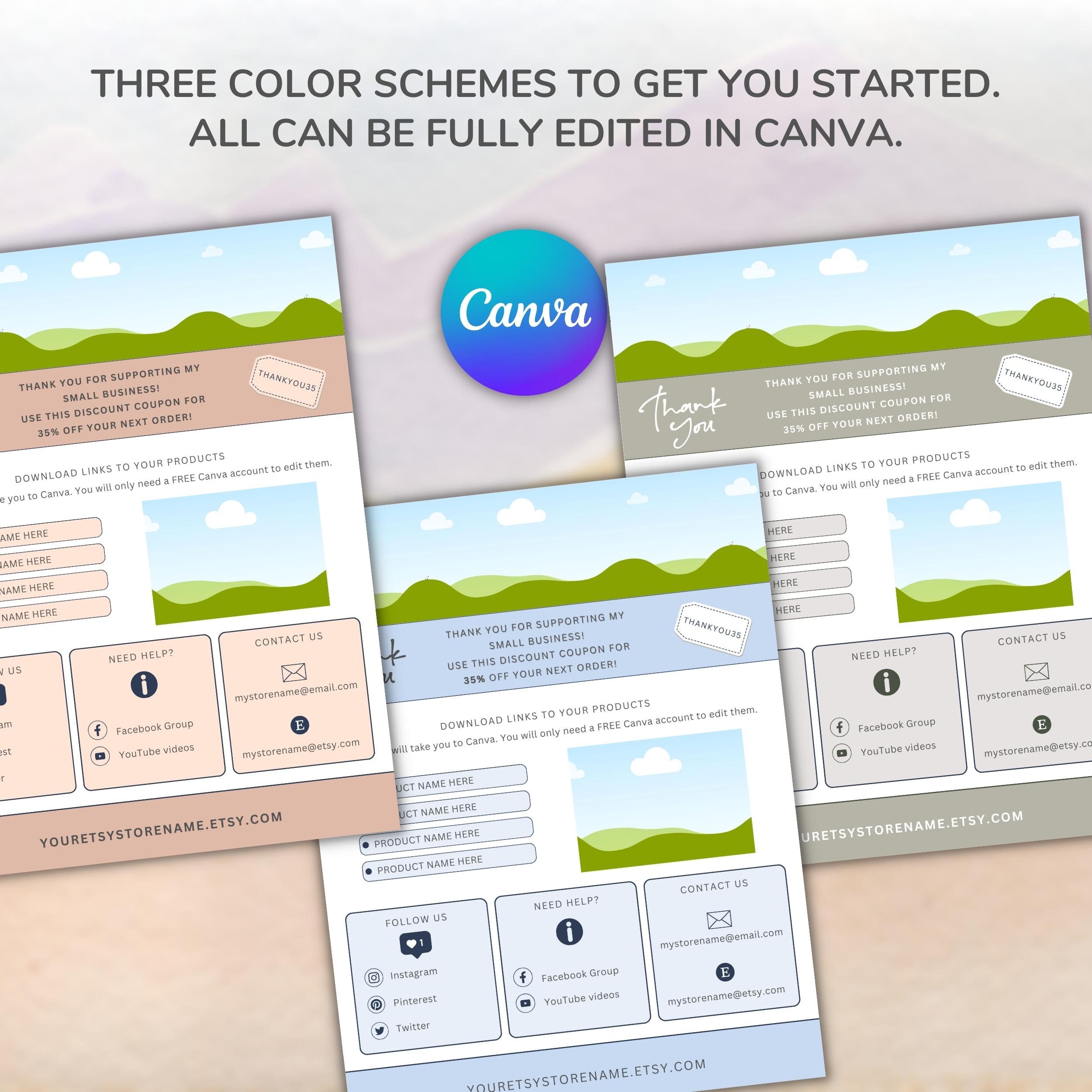 Canva Product Link Template for Etsy Sellers Easily Create the PDF ...
