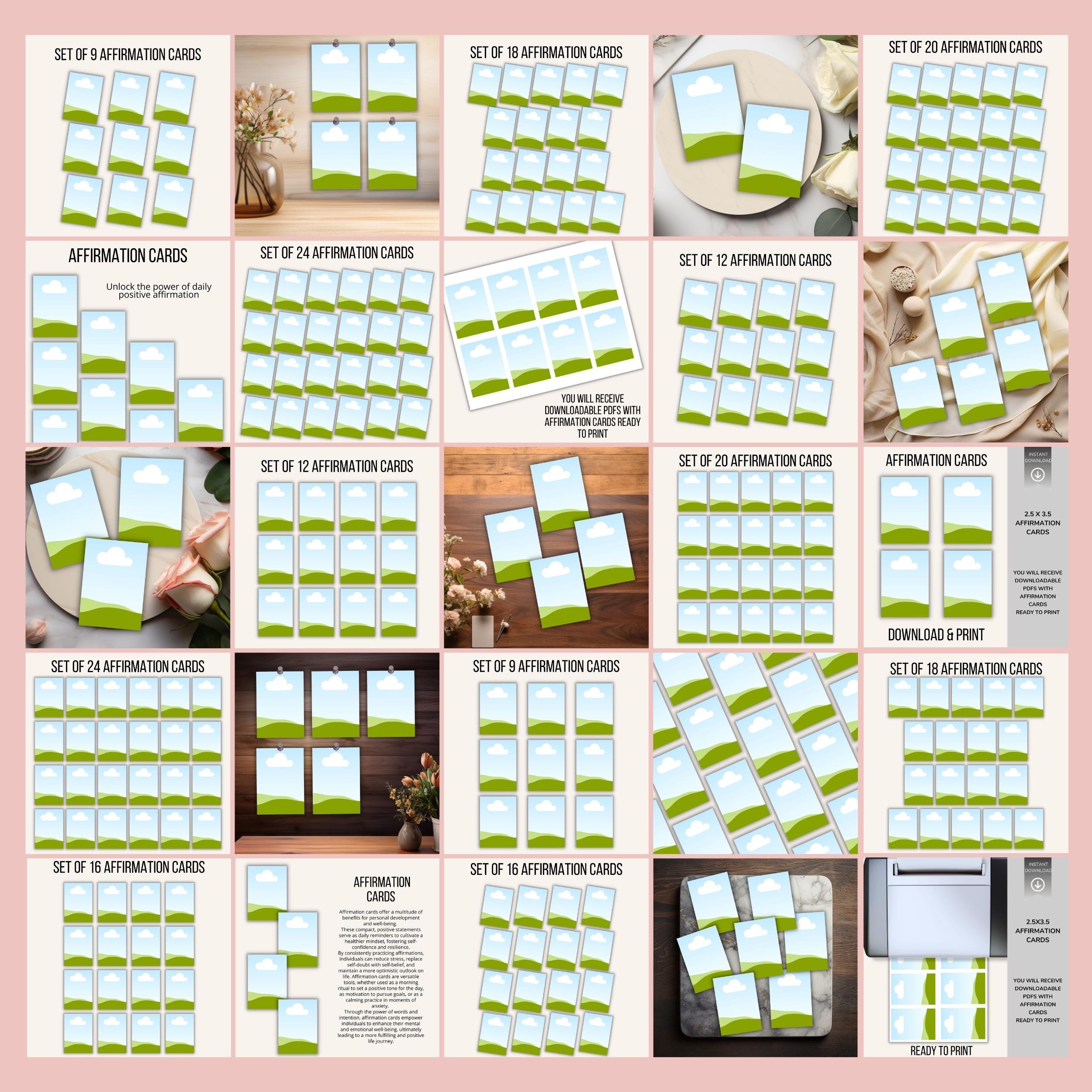 Canva Affirmation Card Mockup Templates | Etsy Listing Images for ...