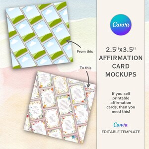 Canva Affirmation Card Mockups: 2.5"x3.5" Etsy Listing Templates ...