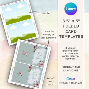 Canva Digital 3.5x5 Folded Card Template for Etsy Sellers - Easily ...