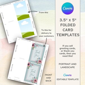 Canva Digital 3.5x5 Folded Card Template for Etsy Sellers - Easily ...