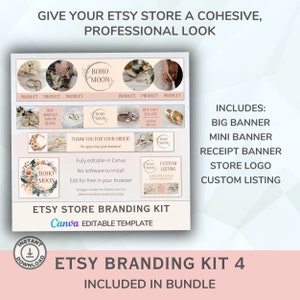 Etsy Store Branding Kit Bundle for Etsy Sellers - Easily Rebrand Your ...