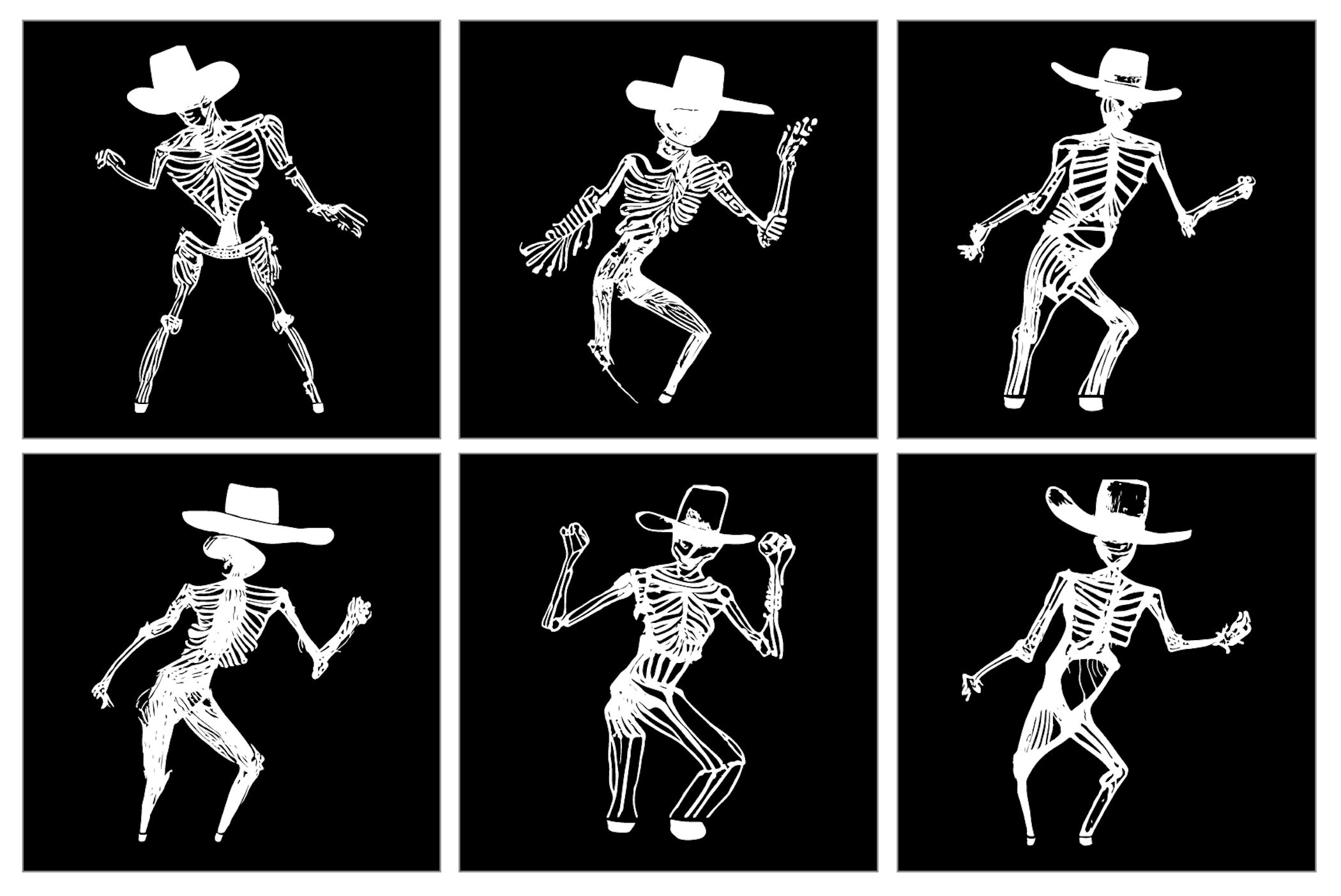 Dancing Skeleton Design Pack, SVG Design, Circut SVG, Engraving File ...