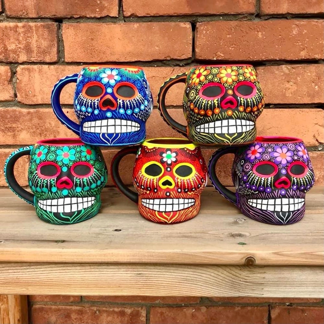 Hand-painted Sugar Skull-shaped Planter/flower Pot choose Color Day of ...