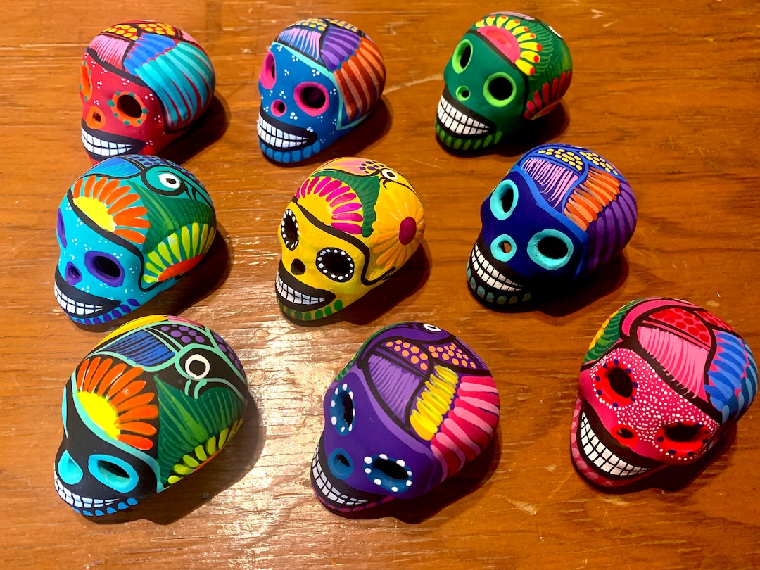 Cinco De Mayo Decor Sugar Skull mini Hand-painted for Dia De - Etsy
