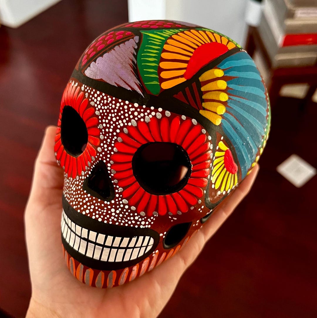 Hand-painted Mexican Sugar Skull choose Color Dia De Muertos/day of the ...