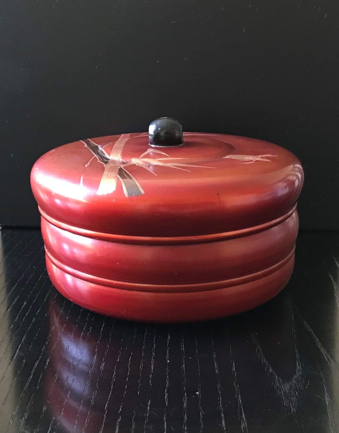 Chinese Papier-mâché Circular Lidded Box - Etsy